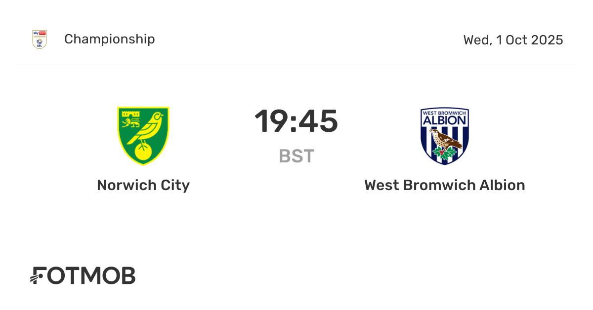 Norwich City vs West Bromwich Albion - live score, predicted lineups ...