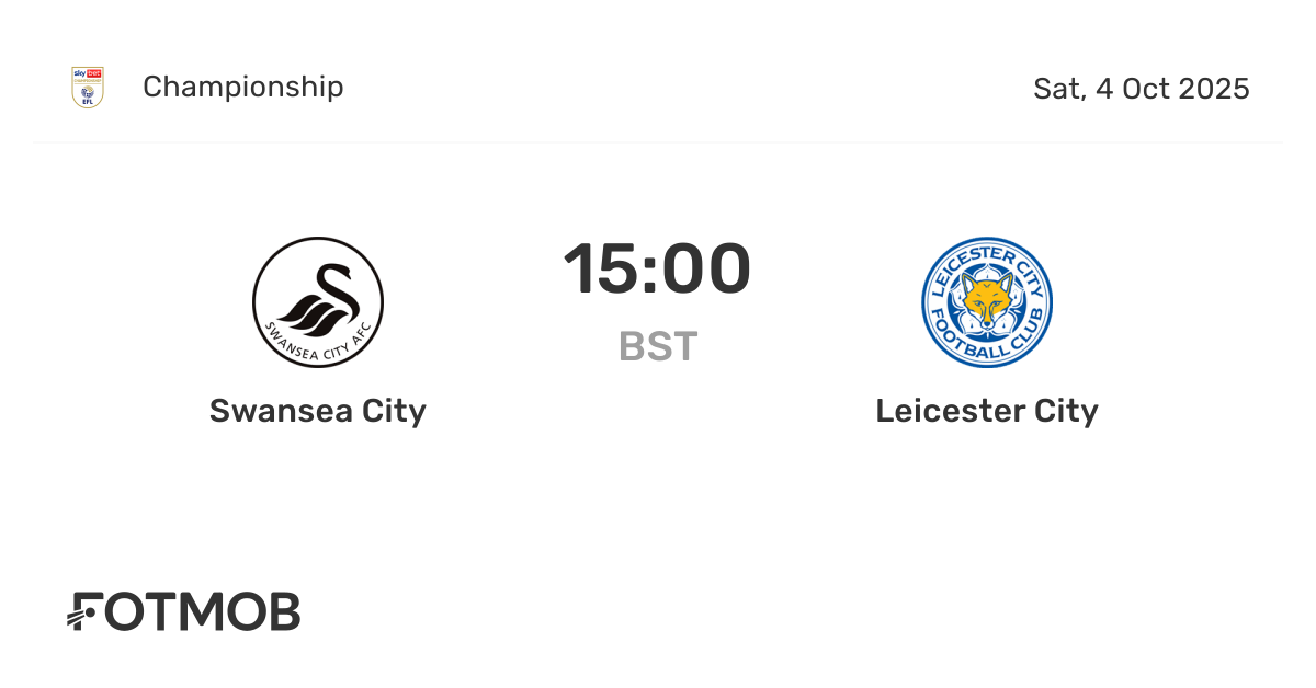 Swansea City vs Leicester City - live score, predicted lineups and H2H ...