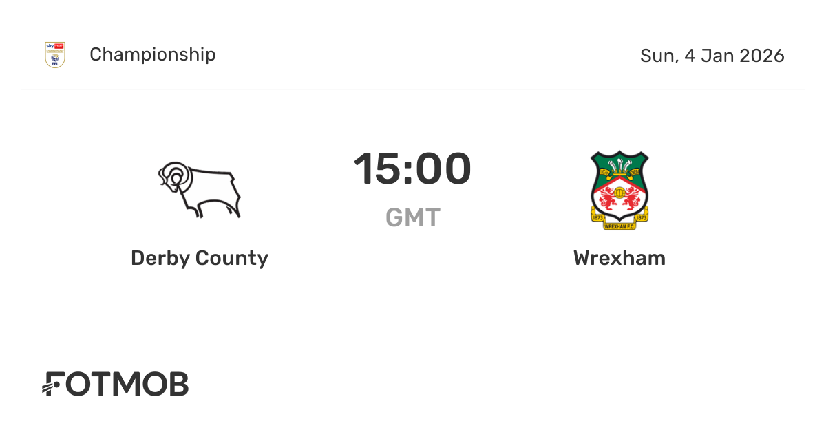 Derby County vs Wrexham - live score, predicted lineups and H2H stats