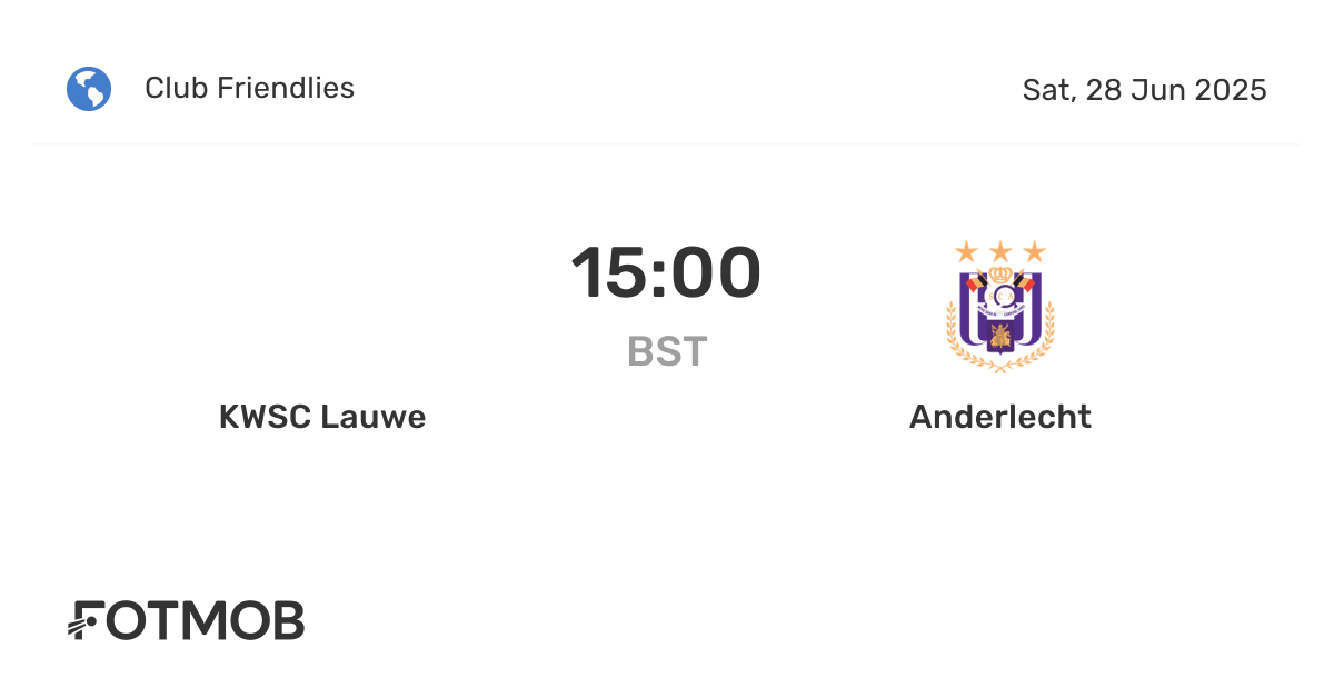 KWSC Lauwe vs Anderlecht - live score, predicted lineups and H2H stats