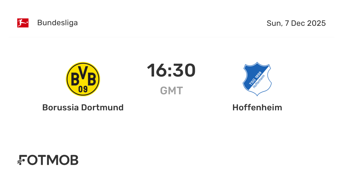 Borussia Dortmund vs Hoffenheim - live score, predicted lineups and H2H ...