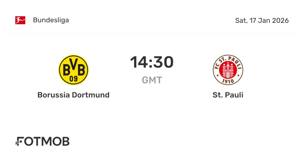 Dortmund vs St. Pauli - live score, predicted lineups and H2H stats