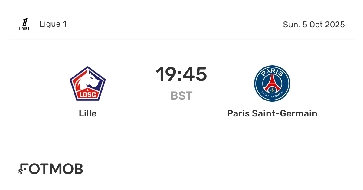 Lille vs Paris Saint-Germain - live score, predicted lineups and H2H stats