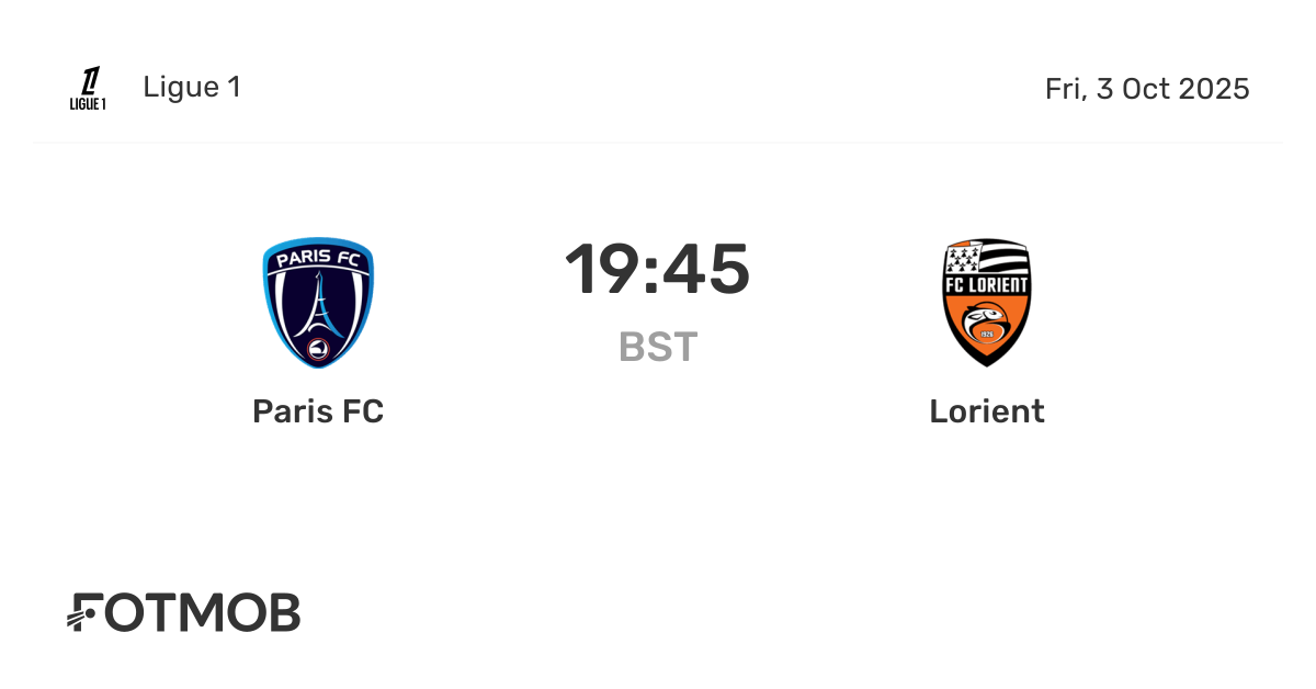 Paris FC vs Lorient - live score, predicted lineups and H2H stats