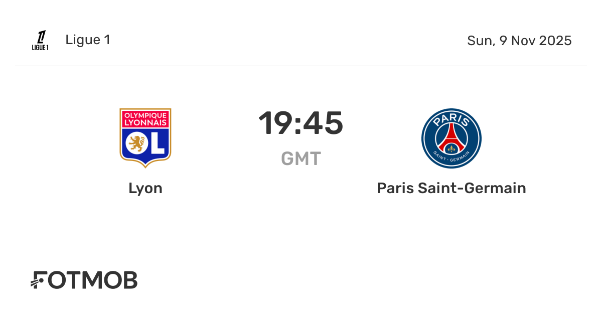 Lyon vs Paris Saint-Germain - live score, predicted lineups and H2H stats