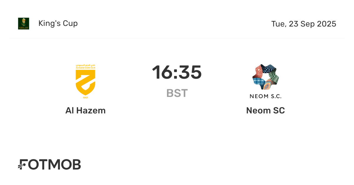 Al Hazem vs Neom SC - live score, predicted lineups and H2H stats