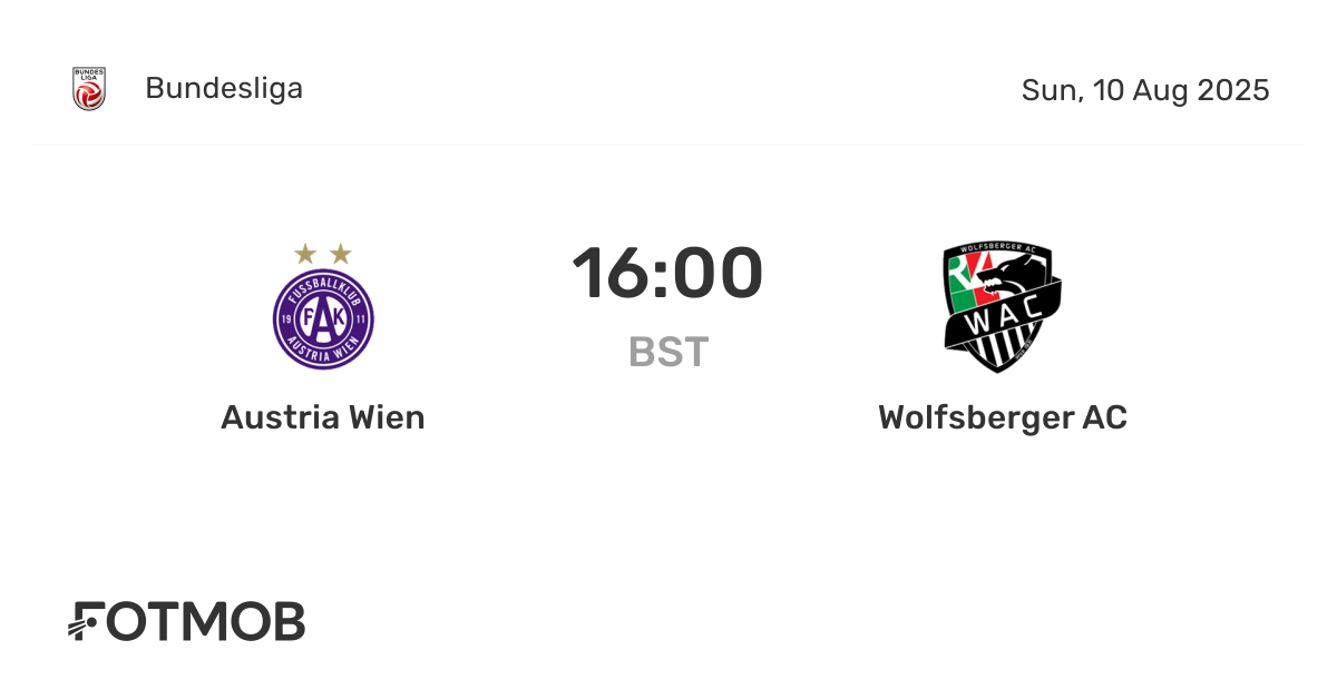 Austria Wien vs Wolfsberger AC - live score, predicted lineups and H2H ...