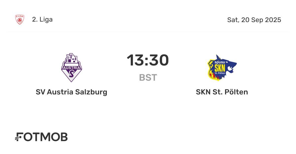 SV Austria Salzburg vs SKN St. Pölten - live score, predicted lineups ...