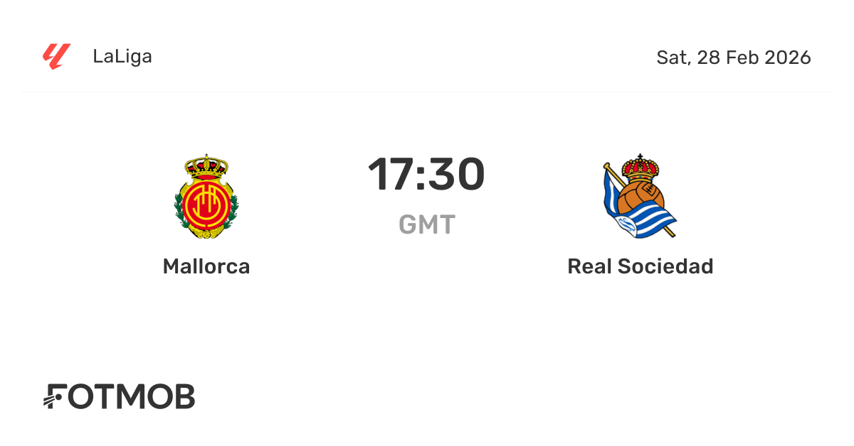 Mallorca vs Real Sociedad - live score, predicted lineups and H2H stats