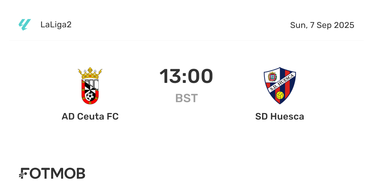 AD Ceuta FC vs SD Huesca - live score, predicted lineups and H2H stats