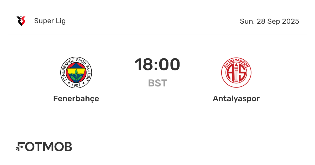 Fenerbahçe vs Antalyaspor - live score, predicted lineups and H2H stats