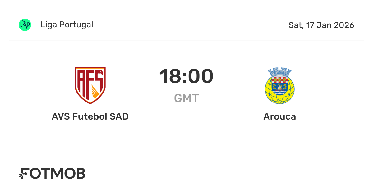 AVS Futebol SAD vs Arouca - live score, predicted lineups and H2H stats