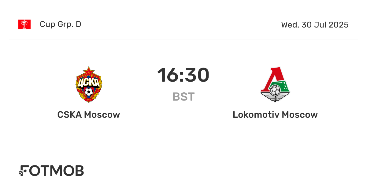 CSKA Moscow vs Lokomotiv Moscow - marcador en vivo, alineaciones ...
