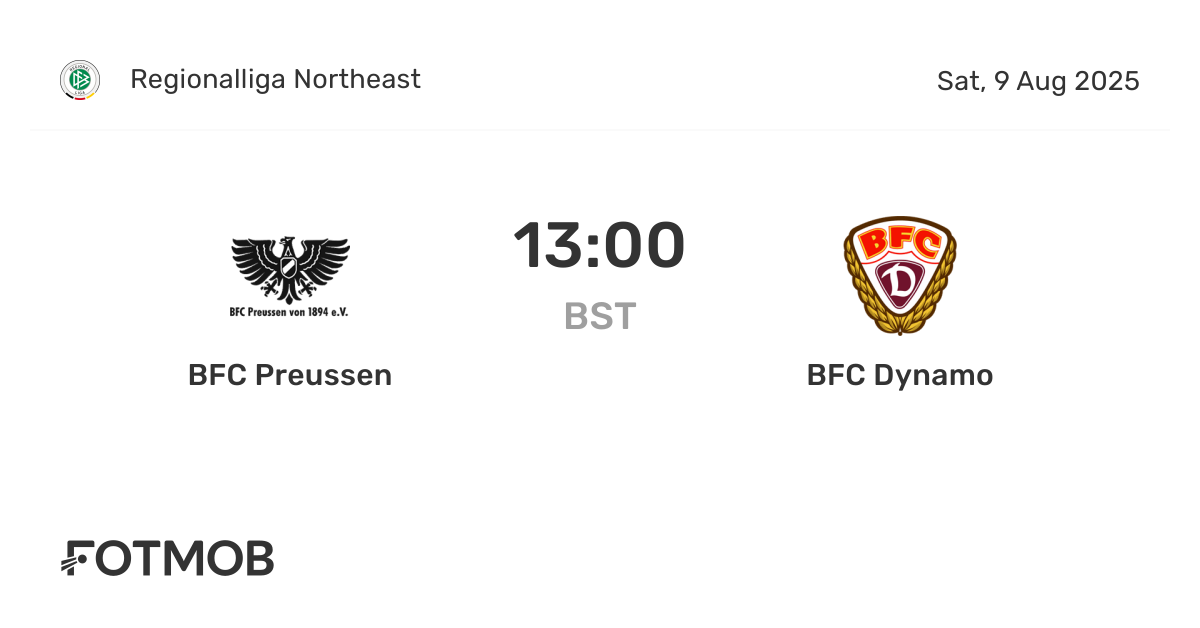BFC Preussen vs BFC Dynamo - live score, predicted lineups and H2H stats