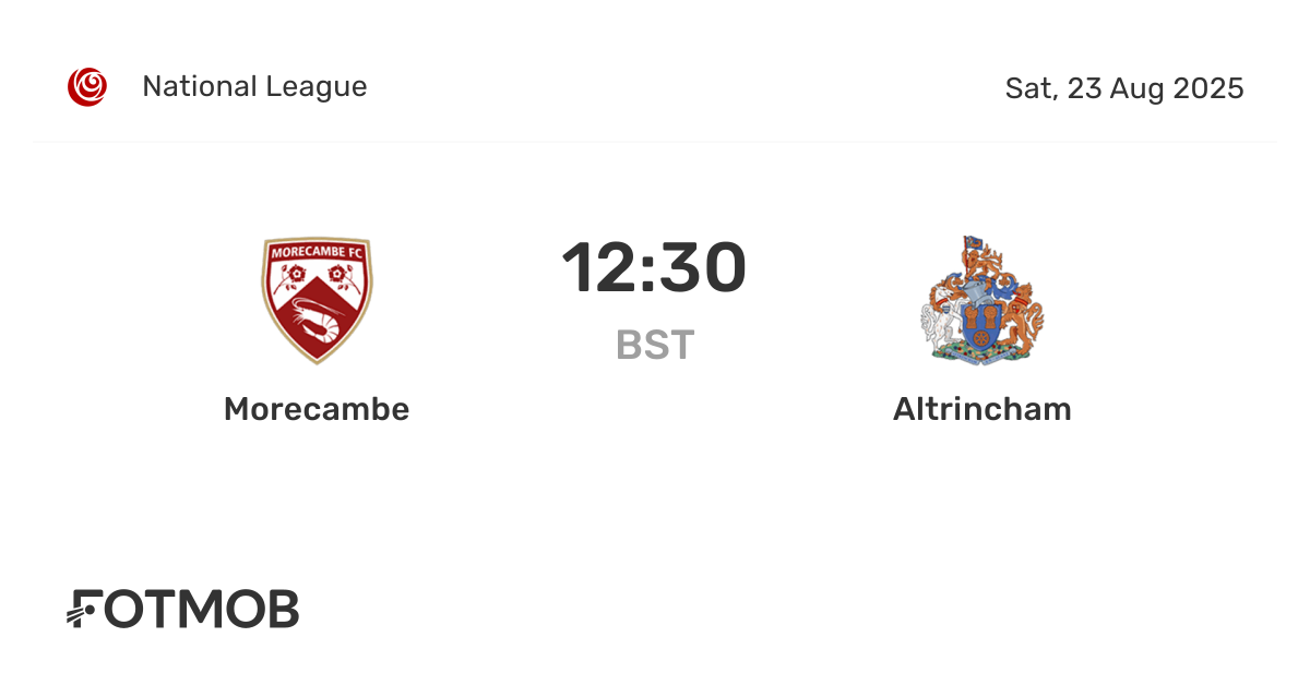 Morecambe vs Altrincham - live score, predicted lineups and H2H stats