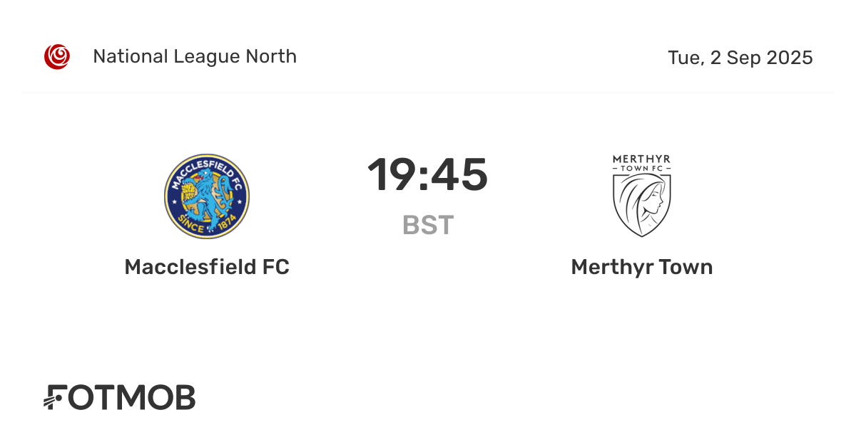 Macclesfield FC vs Merthyr Town - live score, predicted lineups and H2H ...