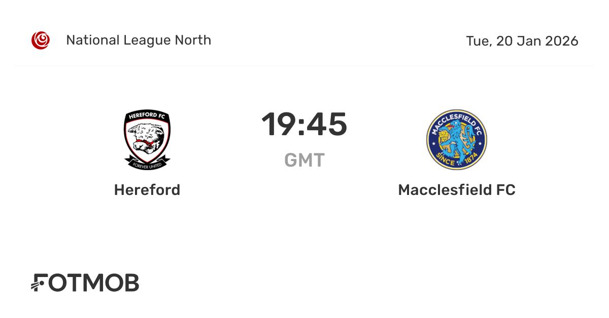 Hereford vs Macclesfield FC - live score, predicted lineups and H2H stats