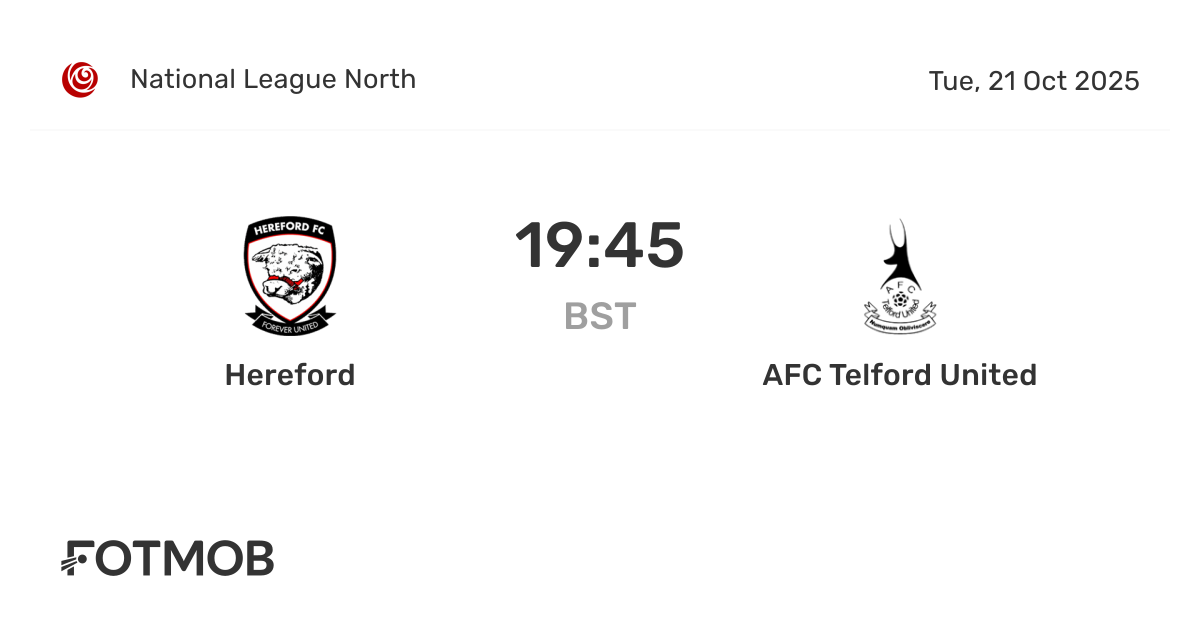 Hereford vs AFC Telford United - live score, predicted lineups and H2H ...