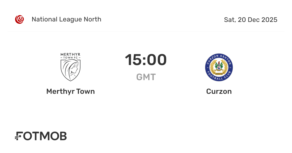 Merthyr Town vs Curzon - live score, predicted lineups and H2H stats