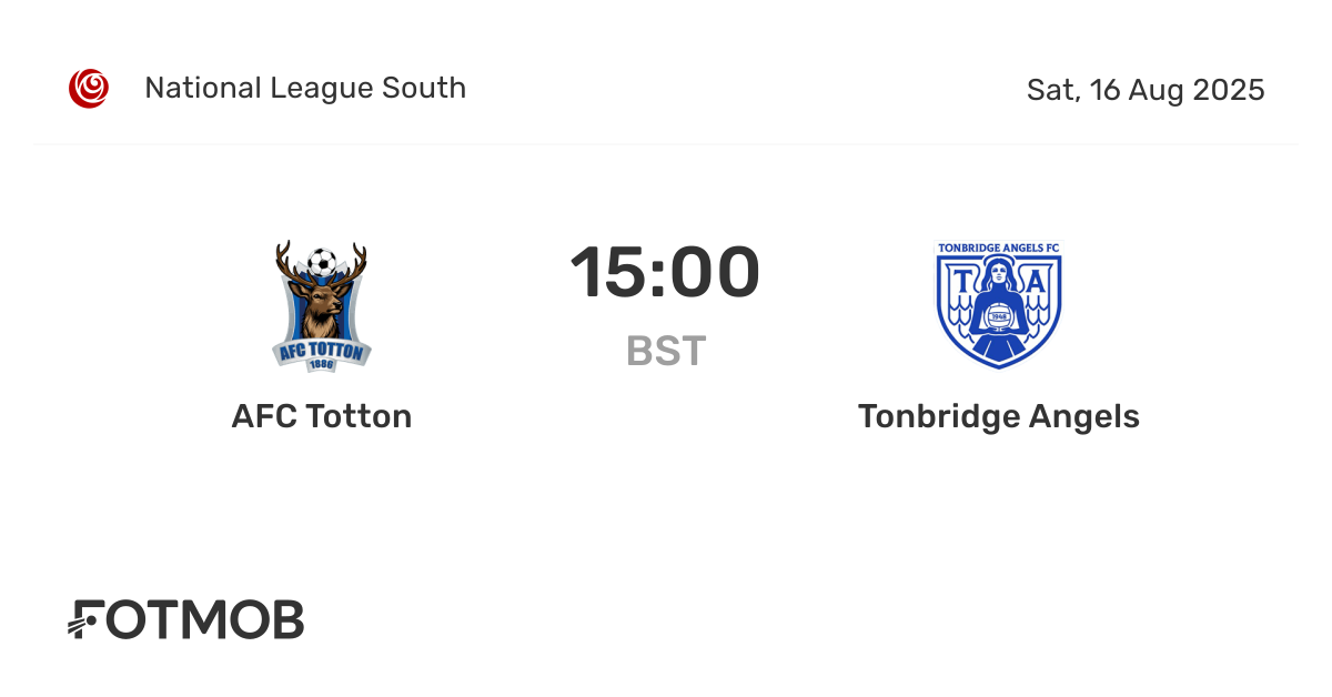 AFC Totton vs Tonbridge Angels - live score, predicted lineups and H2H ...
