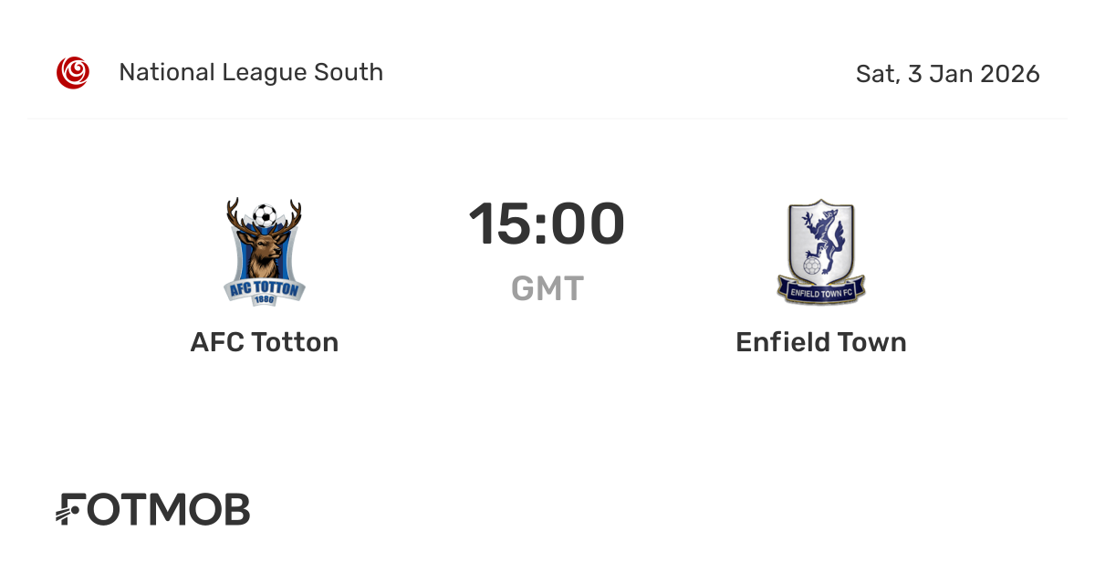 AFC Totton vs Enfield Town - live score, predicted lineups and H2H stats