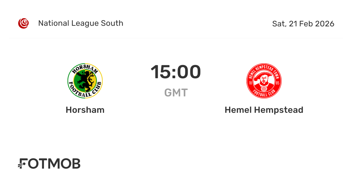 Horsham vs Hemel Hempstead - live score, predicted lineups and H2H stats