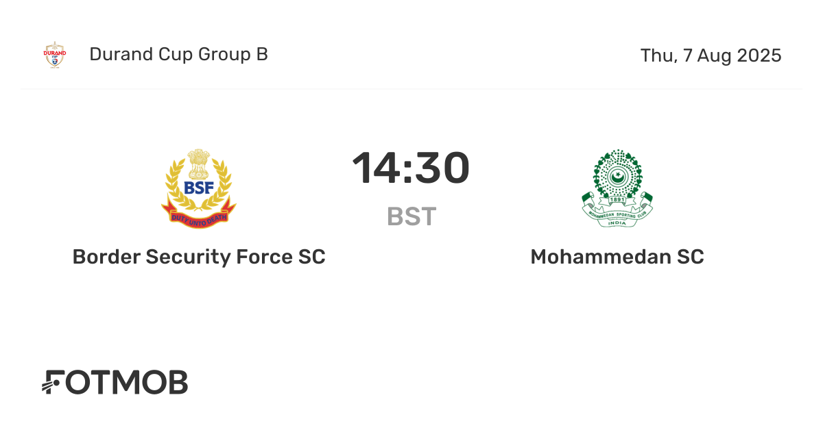 Border Security Force SC vs Mohammedan SC - live score, predicted lineups and H2H stats