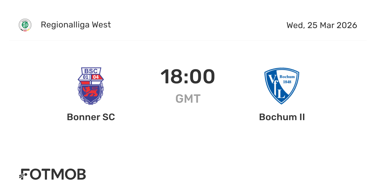Bonner SC vs Bochum II - marcador en vivo, alineaciones previstas y ...