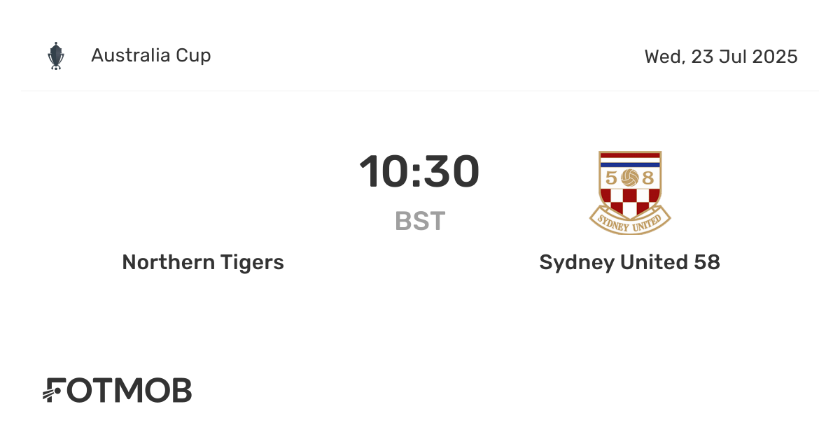 Northern Tigers vs Sydney United 58 - live score, predicted lineups and ...