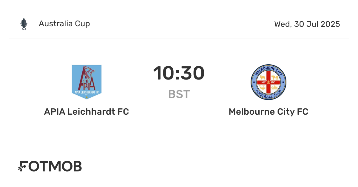 APIA Leichhardt FC vs Melbourne City FC - live score, predicted lineups ...