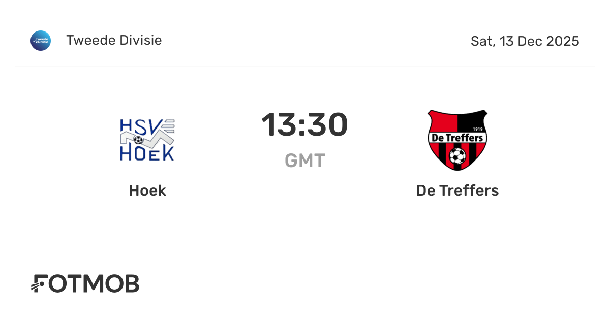 Hoek vs De Treffers - live score, predicted lineups and H2H stats