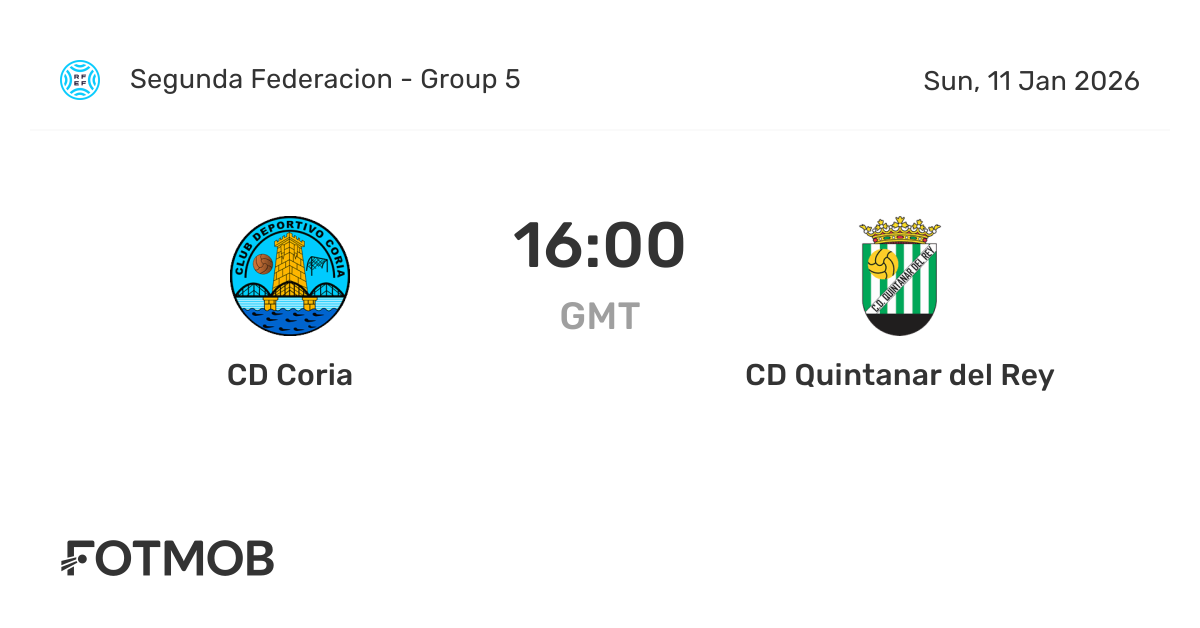CD Coria vs CD Quintanar del Rey - live score, predicted lineups and ...