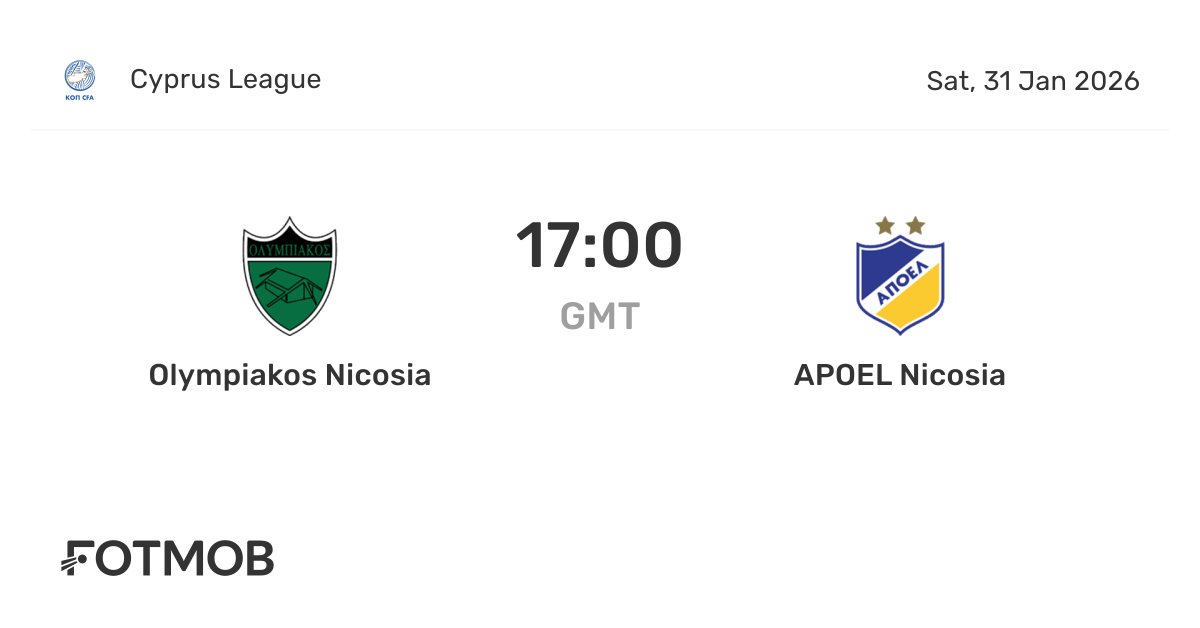 Olympiakos Nicosia vs APOEL Nicosia - live score, predicted lineups and ...