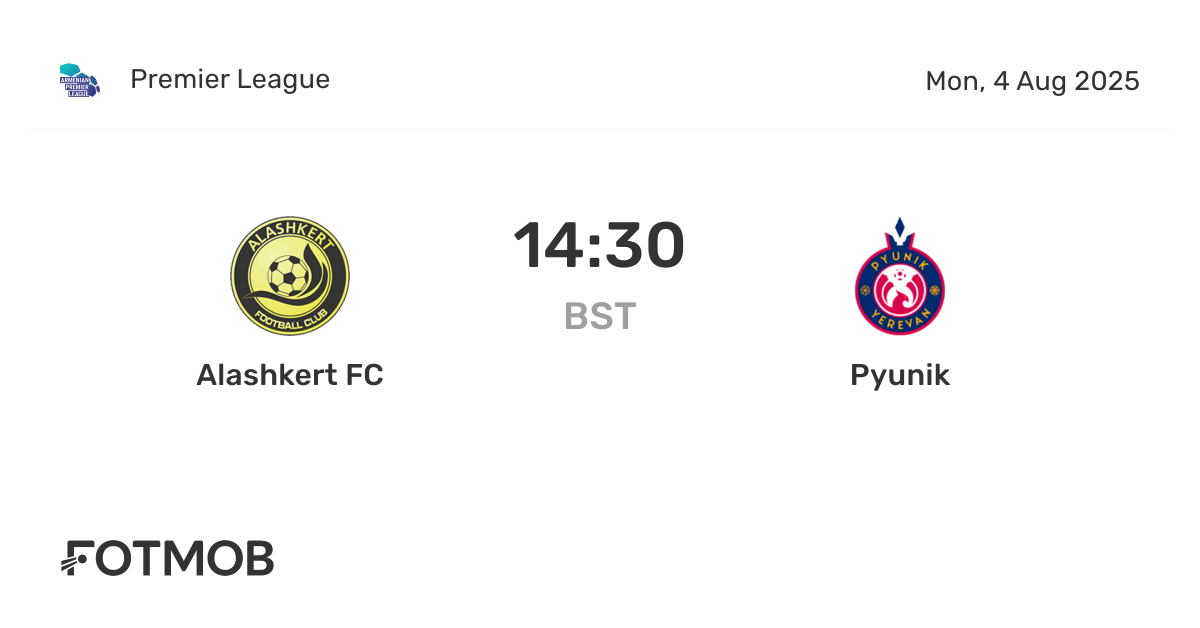 Alashkert FC vs Pyunik - live score, predicted lineups and H2H stats