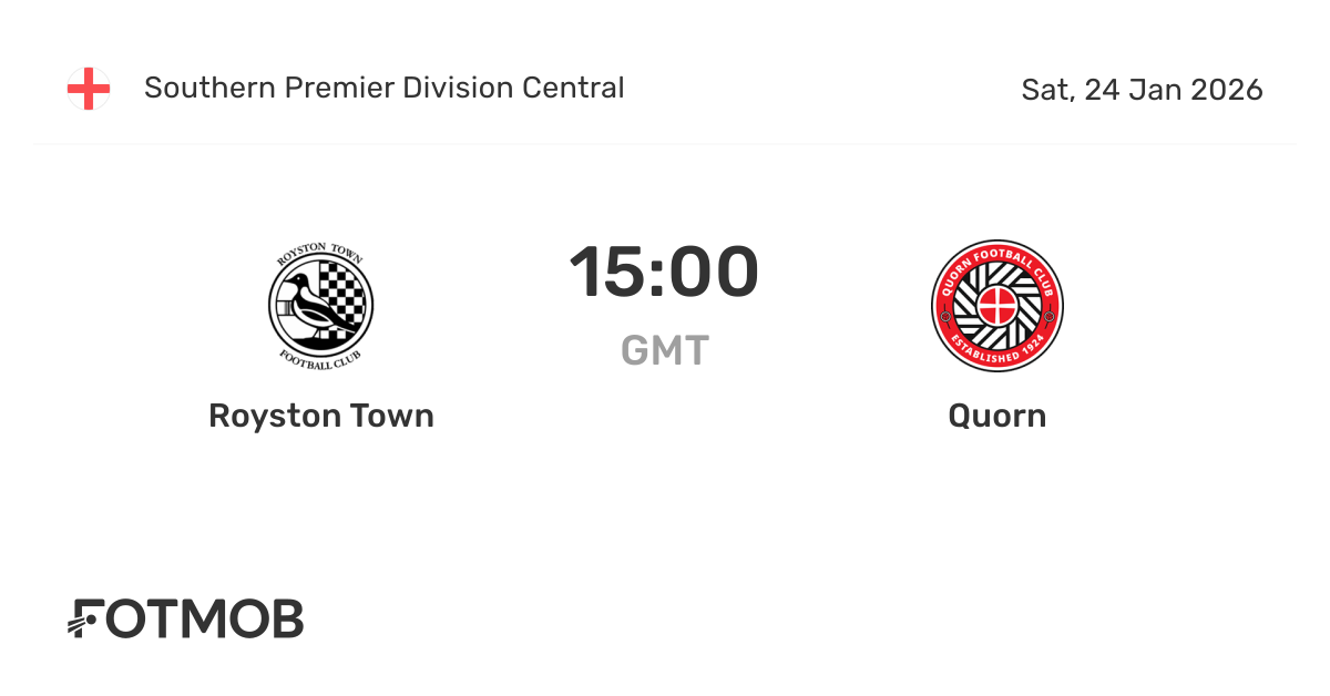 Royston Town vs Quorn - live score, predicted lineups and H2H stats