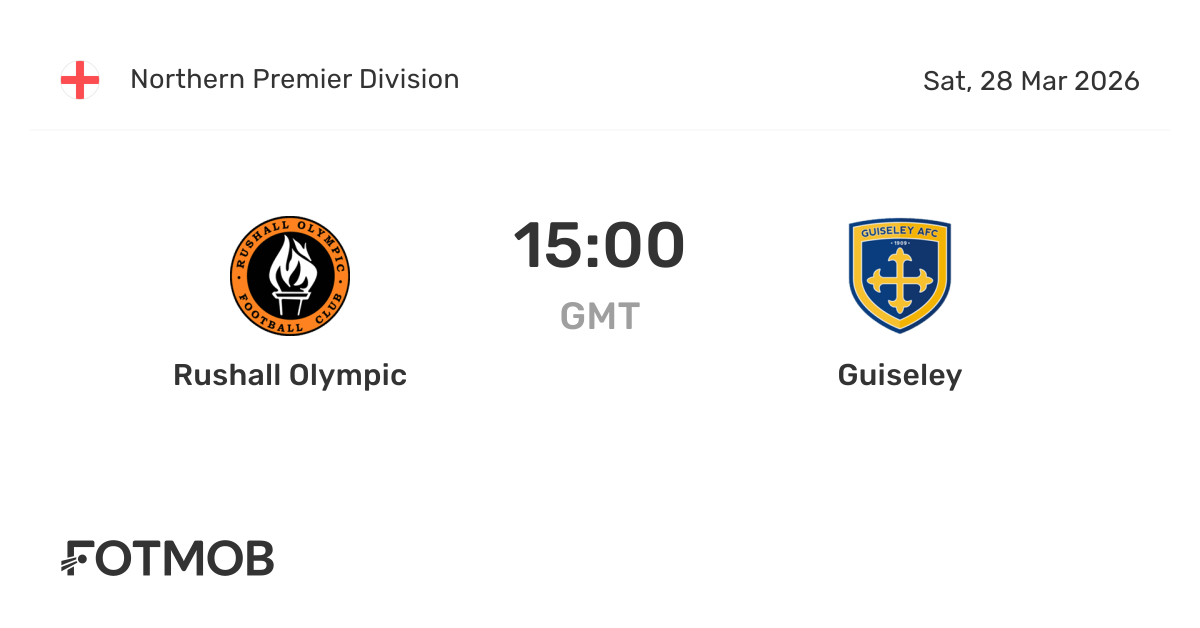 Rushall Olympic vs Guiseley - live score, predicted lineups and H2H stats