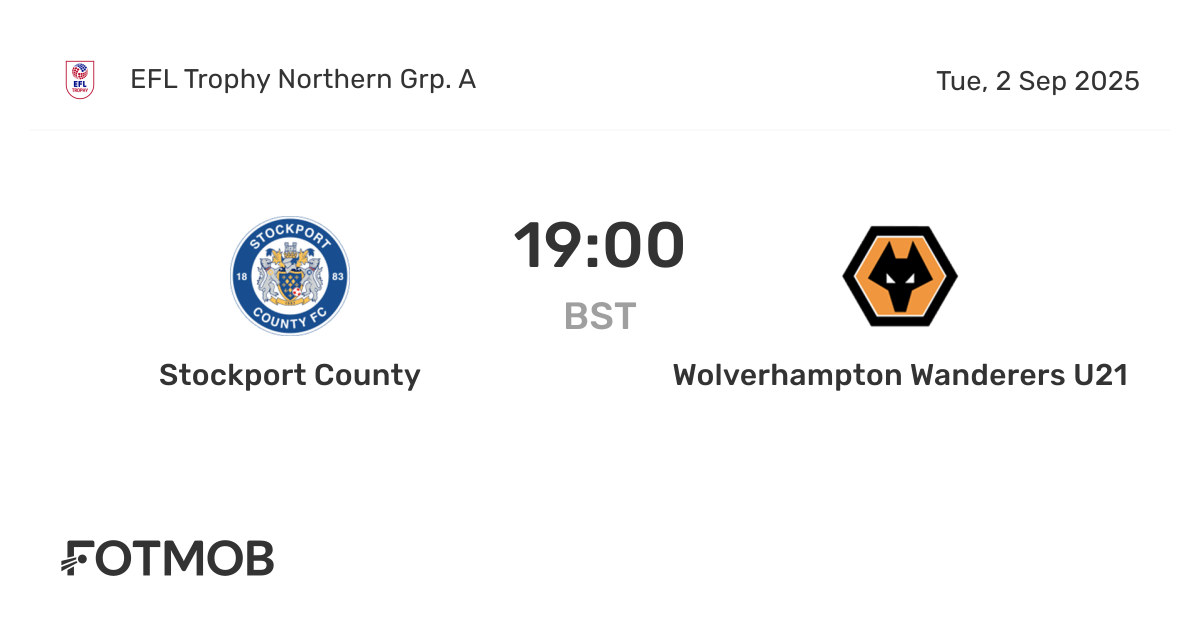 Stockport County vs Wolverhampton Wanderers Academy - live score ...