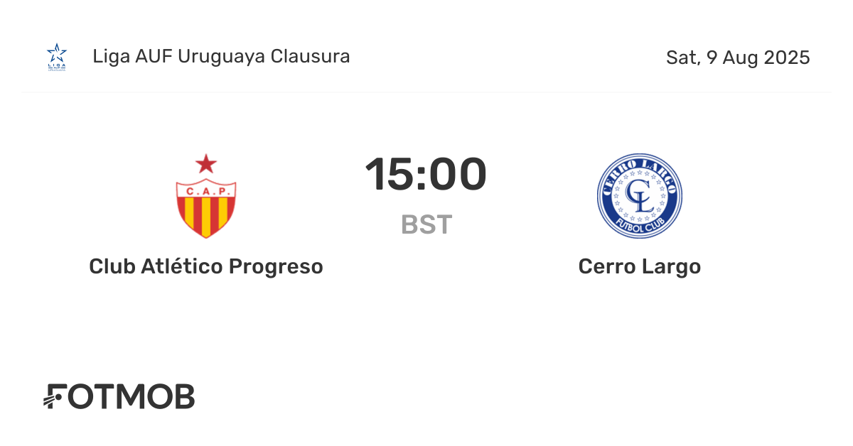 Club Atlético Progreso vs Cerro Largo - marcador en vivo, alineaciones ...