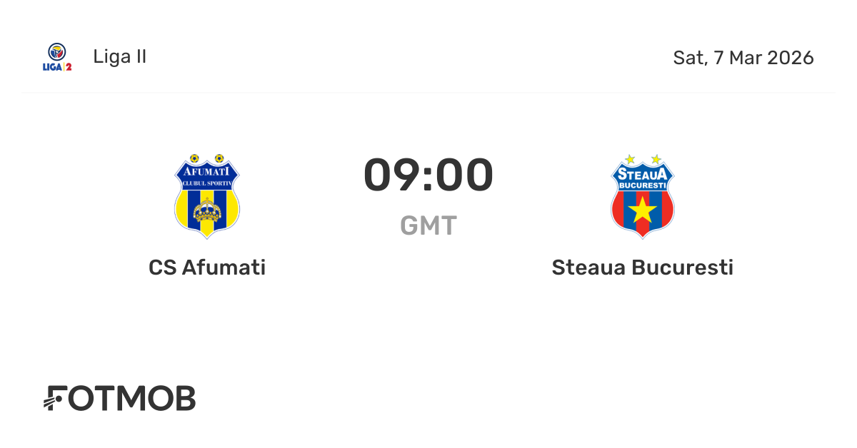 CS Afumati vs Steaua Bucuresti - live score, predicted lineups and H2H ...