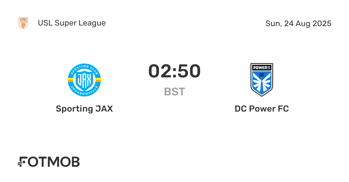 Sporting JAX vs DC Power FC - live score, predicted lineups and H2H stats