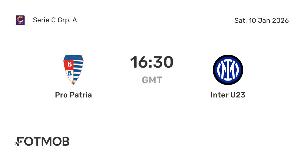 Pro Patria vs Inter U23 - live score, predicted lineups and H2H stats