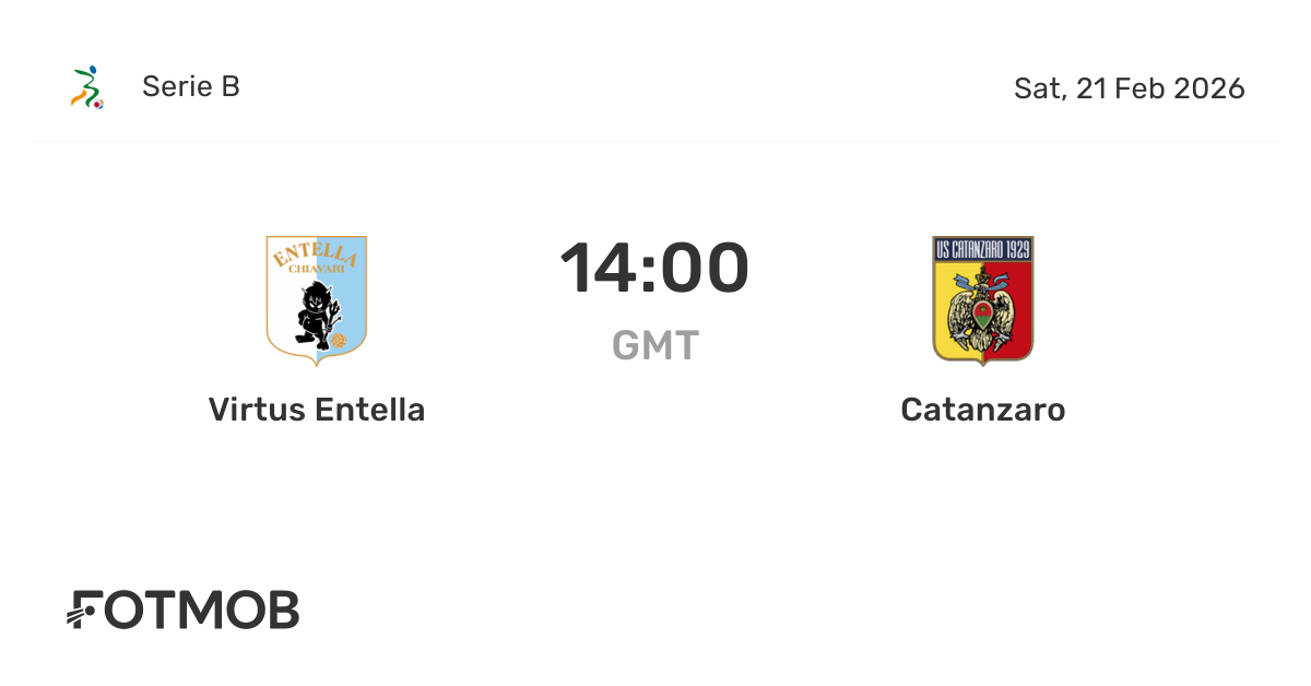 Virtus Entella vs Catanzaro - live score, predicted lineups and H2H stats