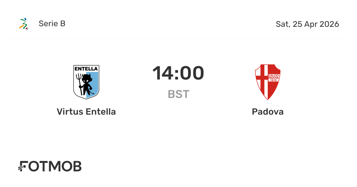 Virtus Entella vs Padova - live score, predicted lineups and H2H stats