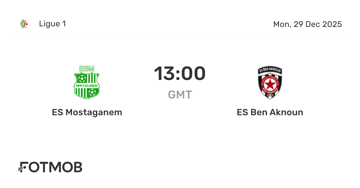 ES Mostaganem vs ES Ben Aknoun - live score, predicted lineups and H2H stats