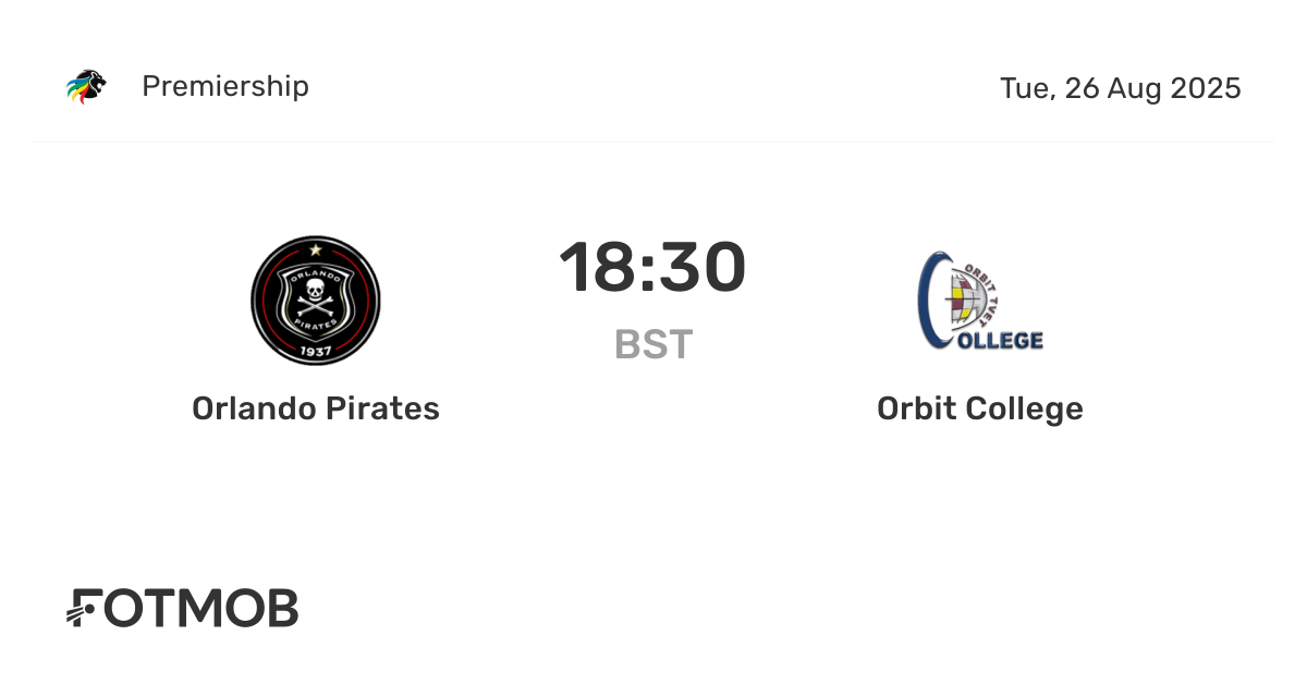 Orlando Pirates vs Orbit College - live score, predicted lineups and ...