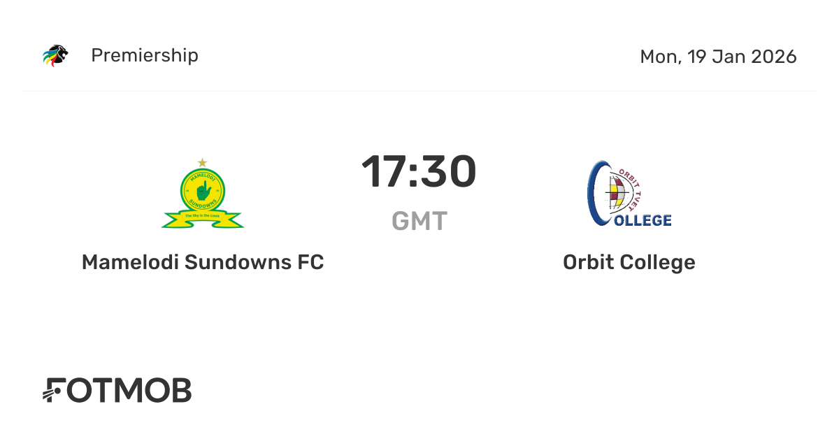 Mamelodi Sundowns FC vs Orbit College - live score, predicted lineups ...