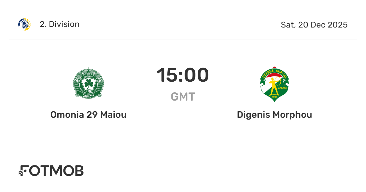 Omonia 29 Maiou vs Digenis Morphou - live score, predicted lineups and ...