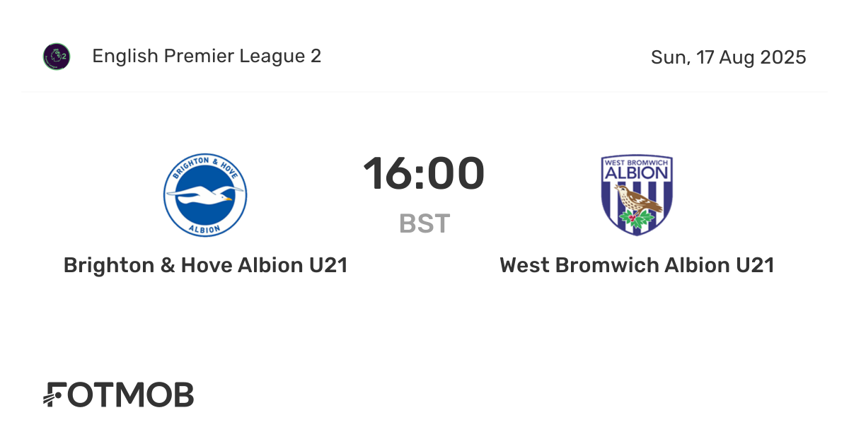 Brighton & Hove Albion Academy vs West Bromwich Albion Academy ...