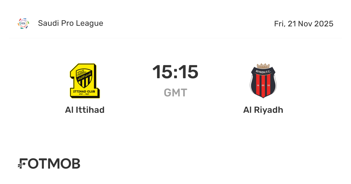 Al Ittihad vs Al Riyadh - live score, predicted lineups and H2H stats