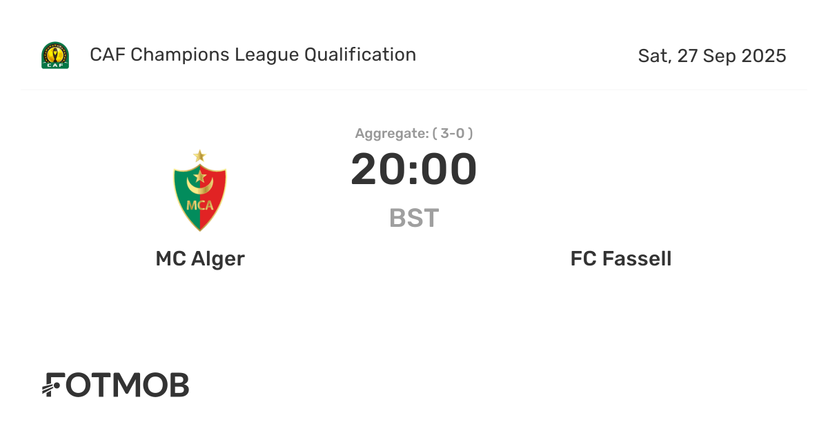 MC Alger vs FC Fassell - live score, predicted lineups and H2H stats